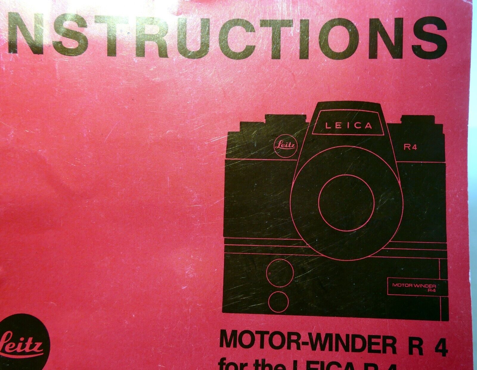 Leica R4 Motor-winder R-4 instruction Guide Book manual EN English ...
