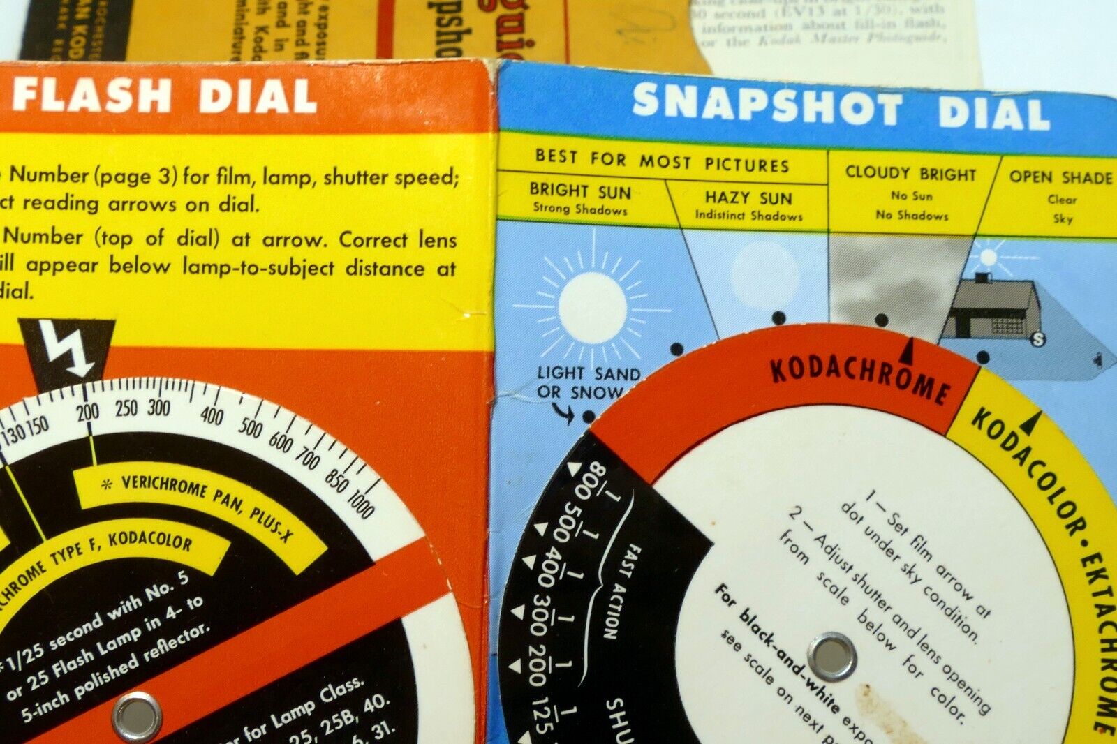 Kodak Snapshot Dial Guide guide for camera exposure dial w/ Flash Dial ...
